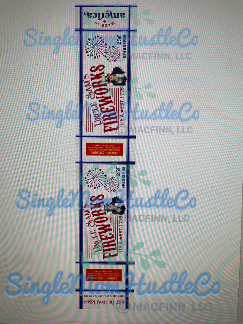 July 4th Fireworks Tin Wrap PDF Digital Download - Etsy