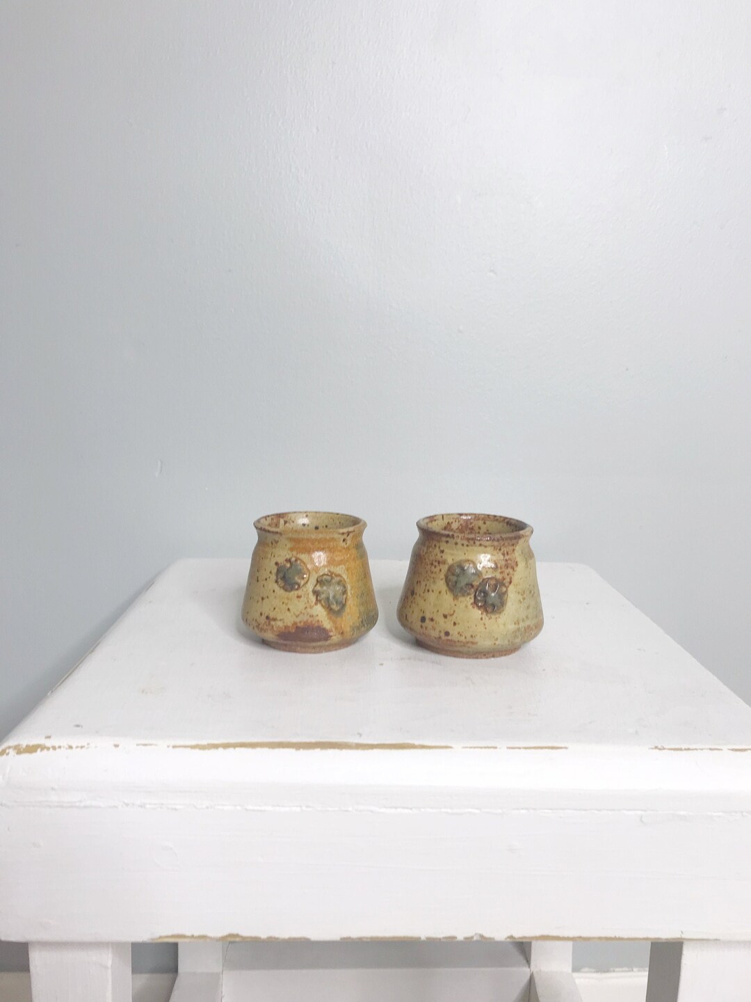 Pair of Small Pottery Cups, Vintage Pottery Planters - Etsy