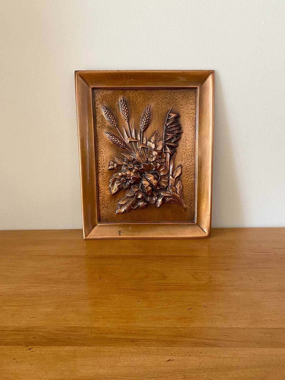 Vintage Albert Gilles Copper Embossed Panel Artwork, Large 3D Copper ...