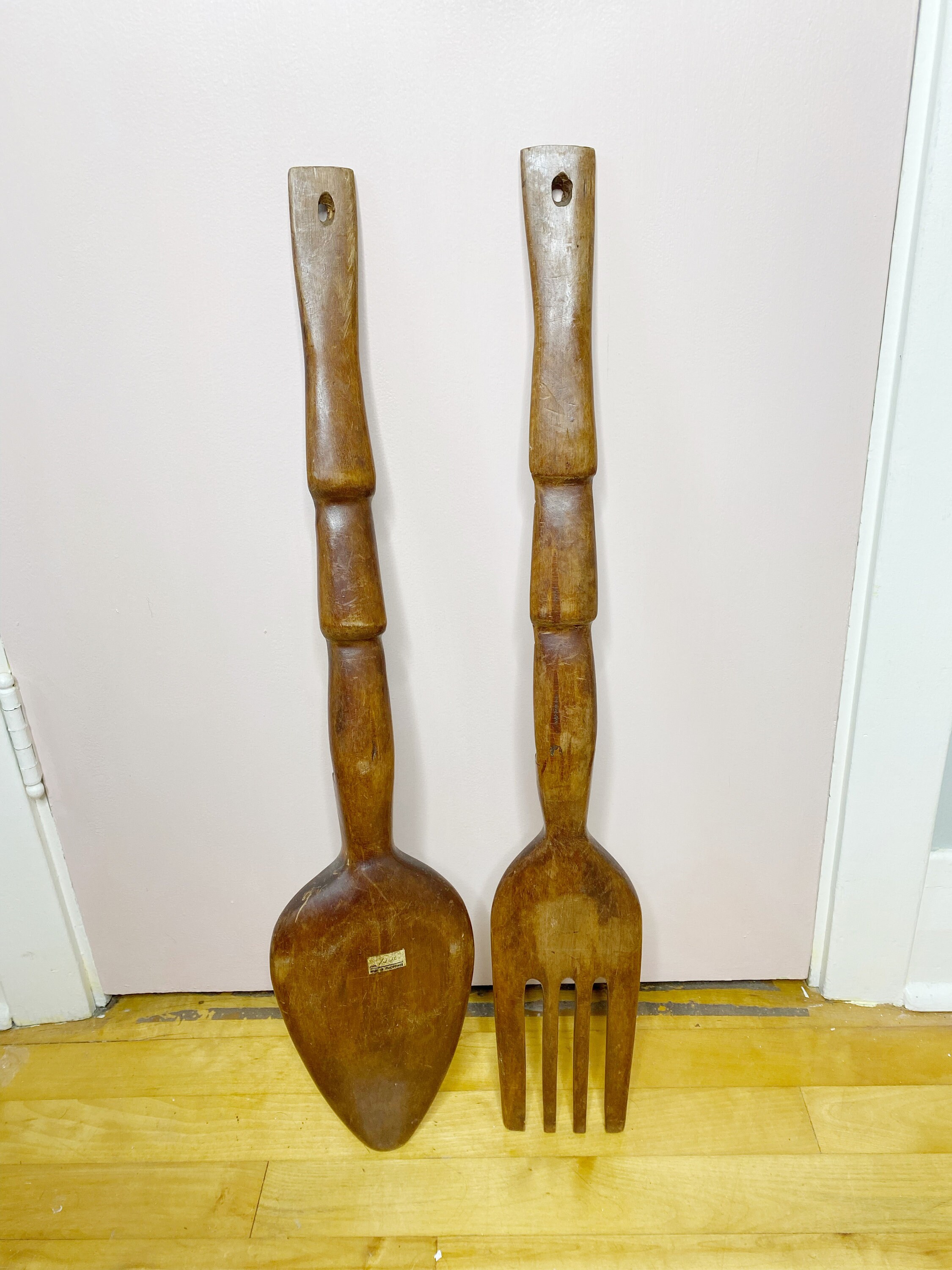 Giant Spoon and Fork Wooden Decorative Utensils Farmhouse | Etsy