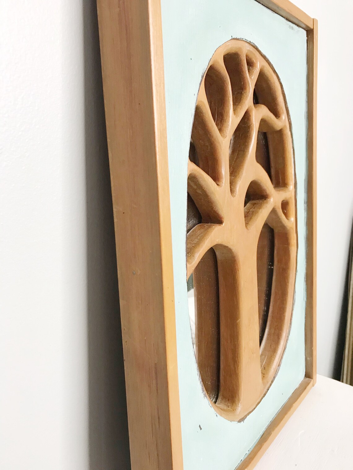 Wooden Tree Mirror Hand Painted and Hand Carved Mirror | Etsy Canada