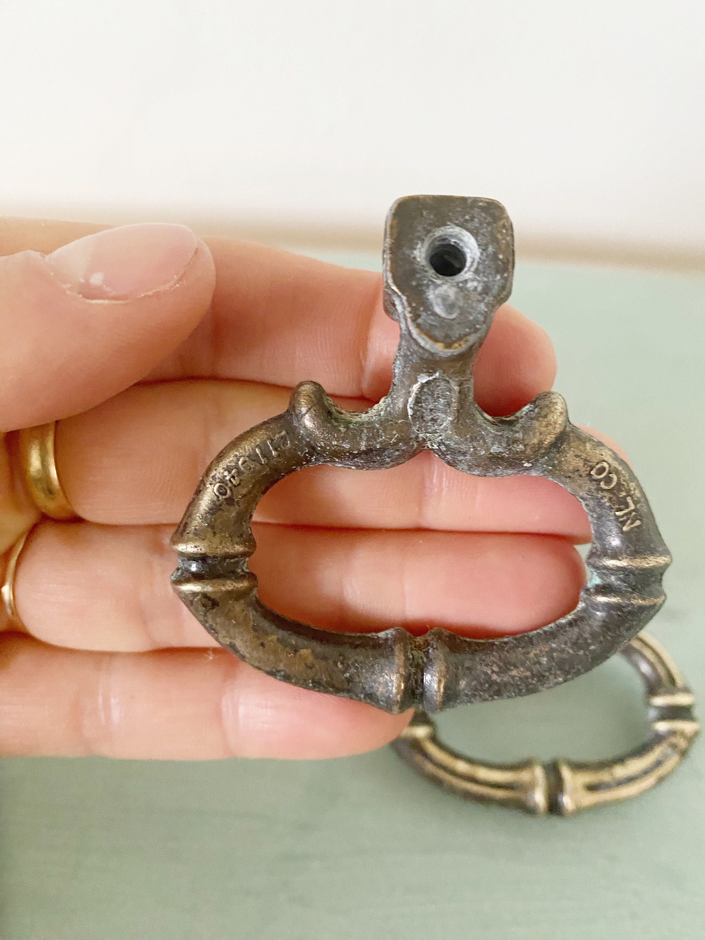 Vintage Ring Pulls Made From Brass, Pulls for Dresser in Faux Bamboo Style - Etsy