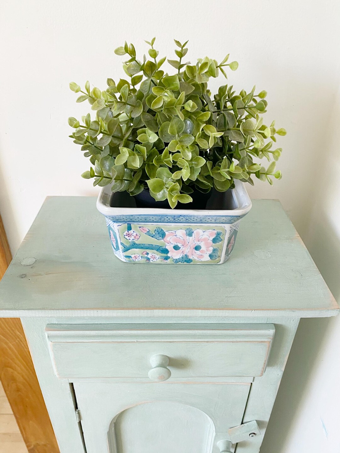 Floral Ceramic Planter, Vintage Rectangular Indoor Planter - Etsy
