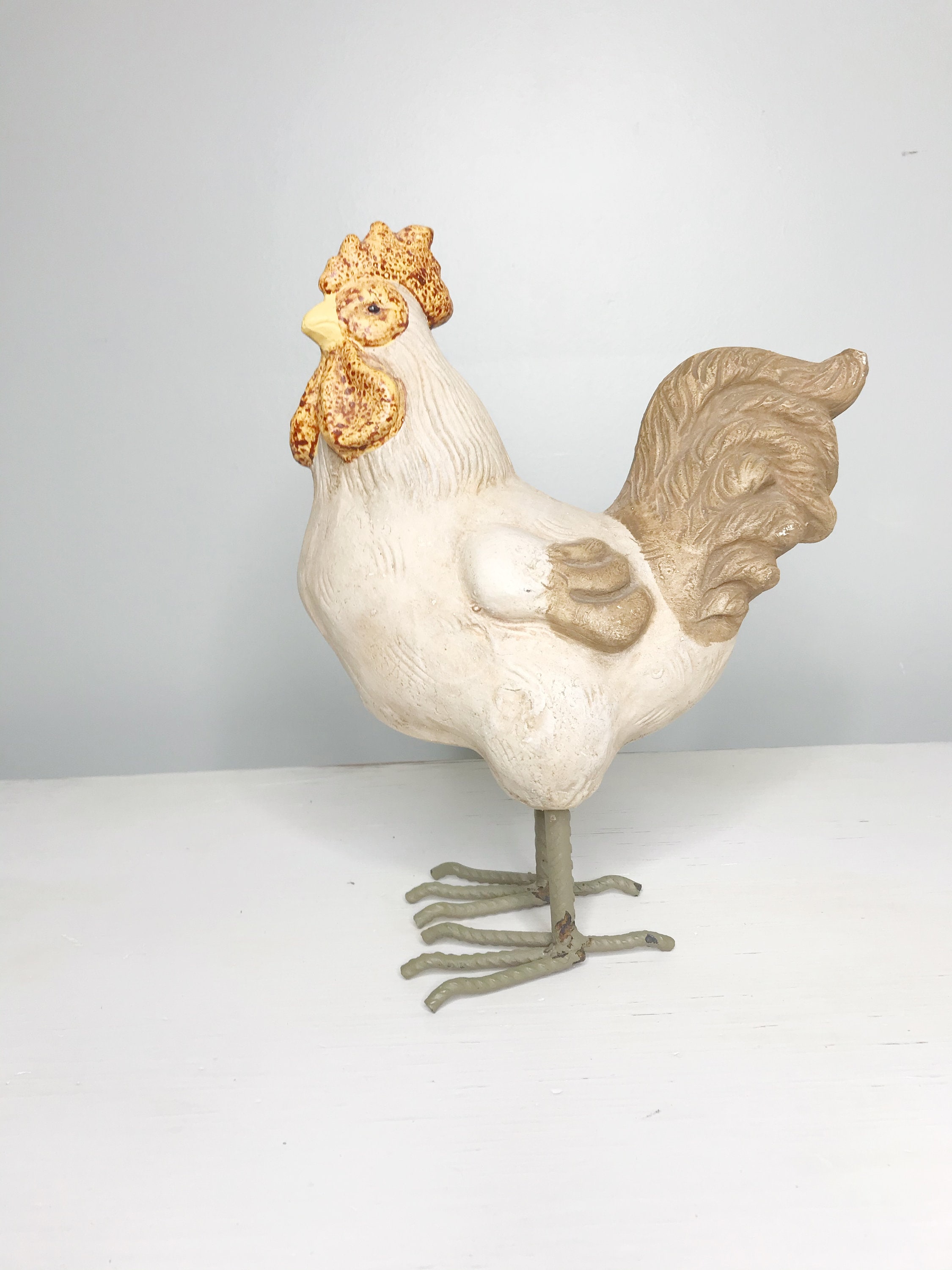 Large Rooster Statue Farmhouse Rooster Rustic Rooster - Etsy