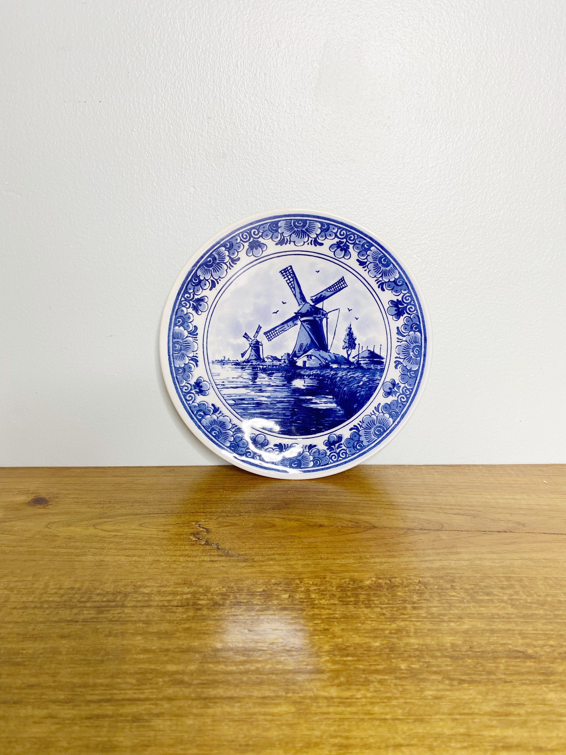 Decorative Delft Blauw Plate, Blue Windmill Delfts Made in Holland ...