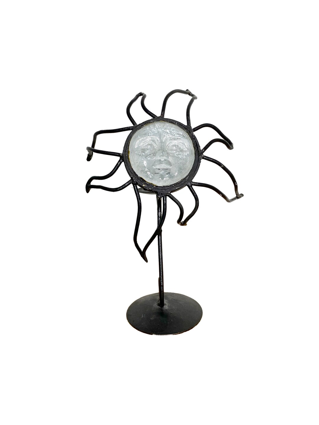 Metal and Glass Sun Face Candle Holder - Etsy