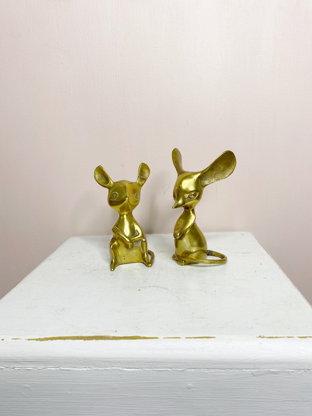 Solid Brass Mouse Figurines, Pair of Mouse Made in India - Etsy
