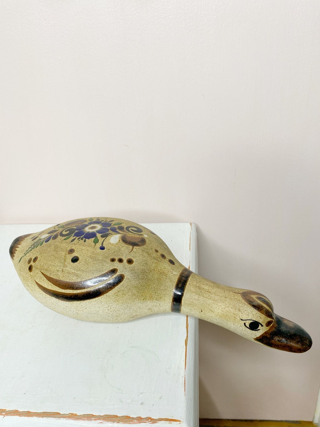 Vintage Tonalá Mexican Duck Figurine – Hand-painted Folk Art Ceramic ...