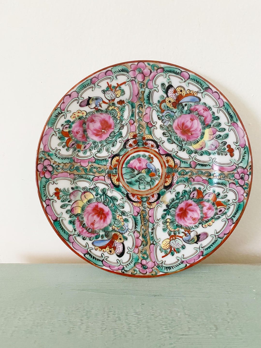 Y.T Decorated in Hong Kong Ceramic Decorative Plate, Floral Ceramic ...