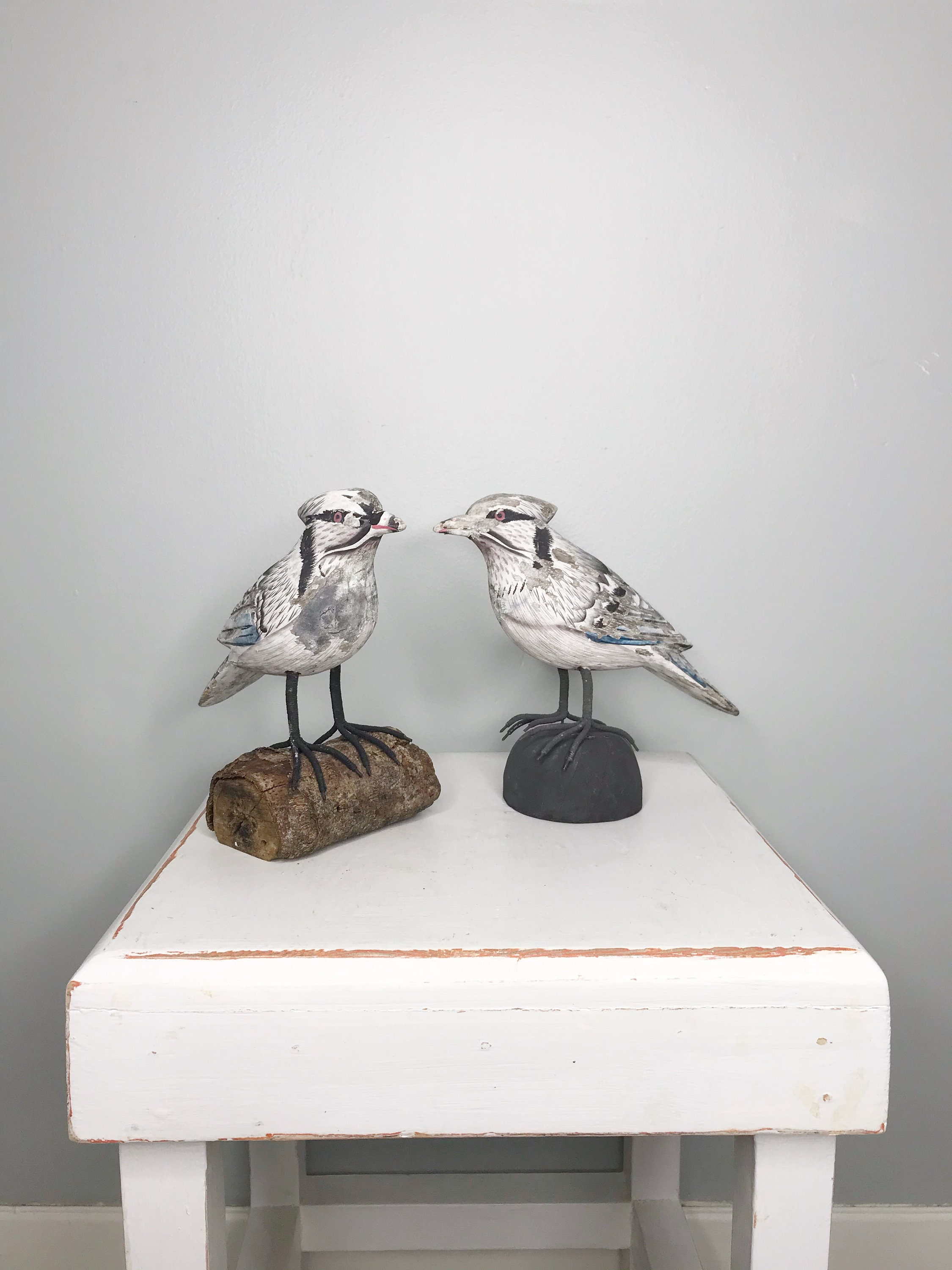 Blue Jay Hand Carved Figurines, Vintage Wooden Bird Sculpture - Etsy