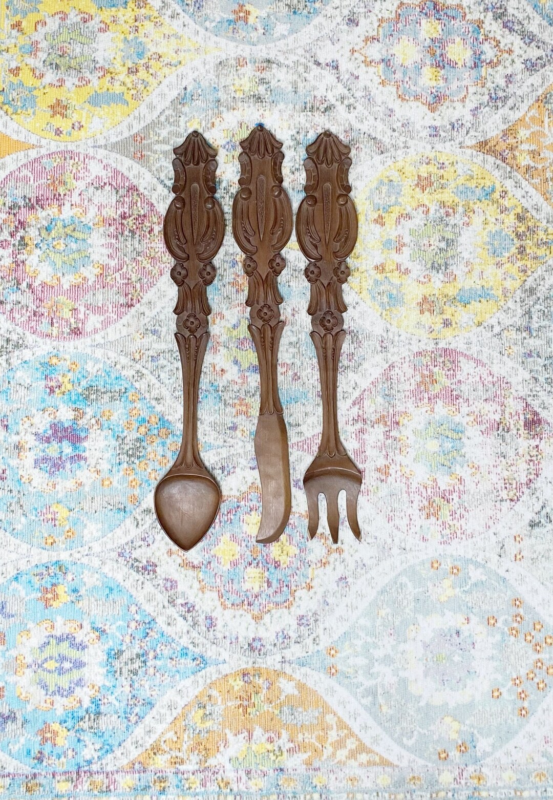 Giant Utensil Wall Hanging for Kitchen Decor, Hand Carved Spoon/knife ...