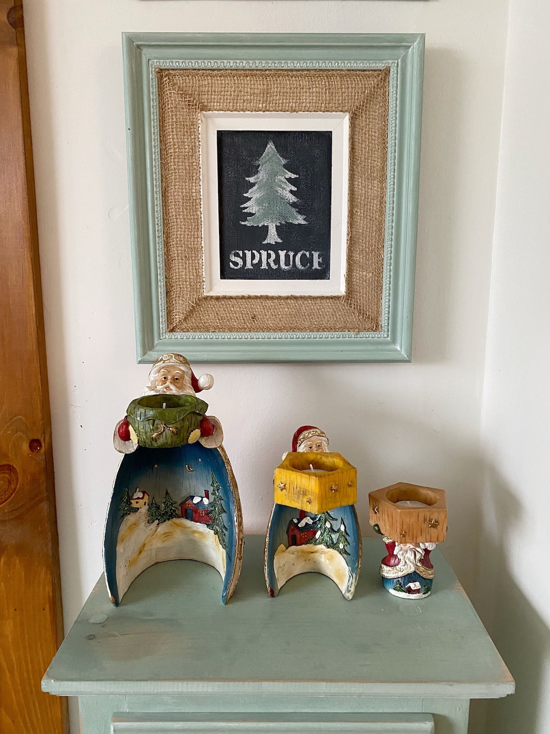 Santa Claus Tea Light Holder Set of 3, Christmas Candle Set of 3 - Etsy