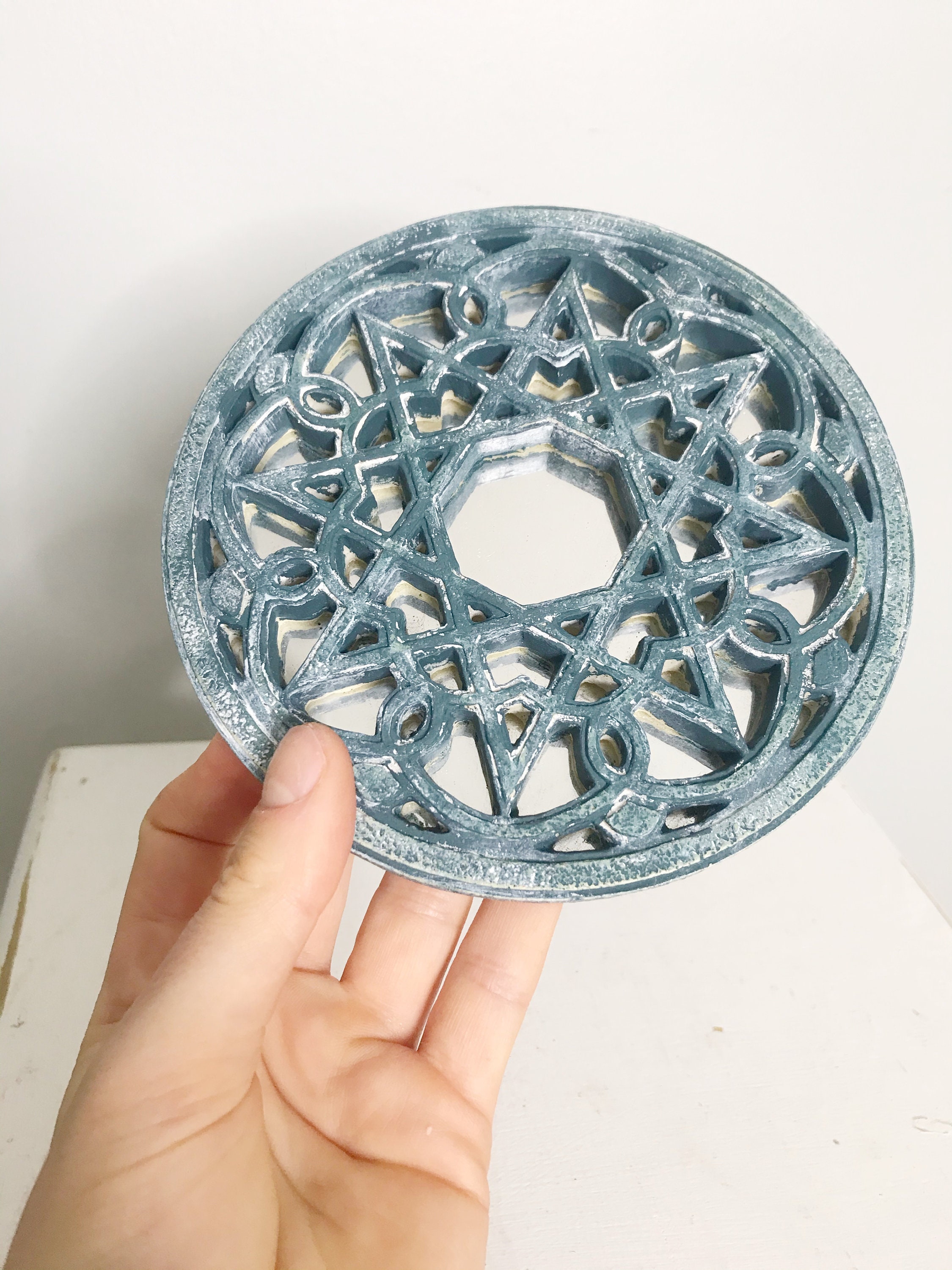 Star of David Mirror Small Round Mirror Boho Decorative - Etsy