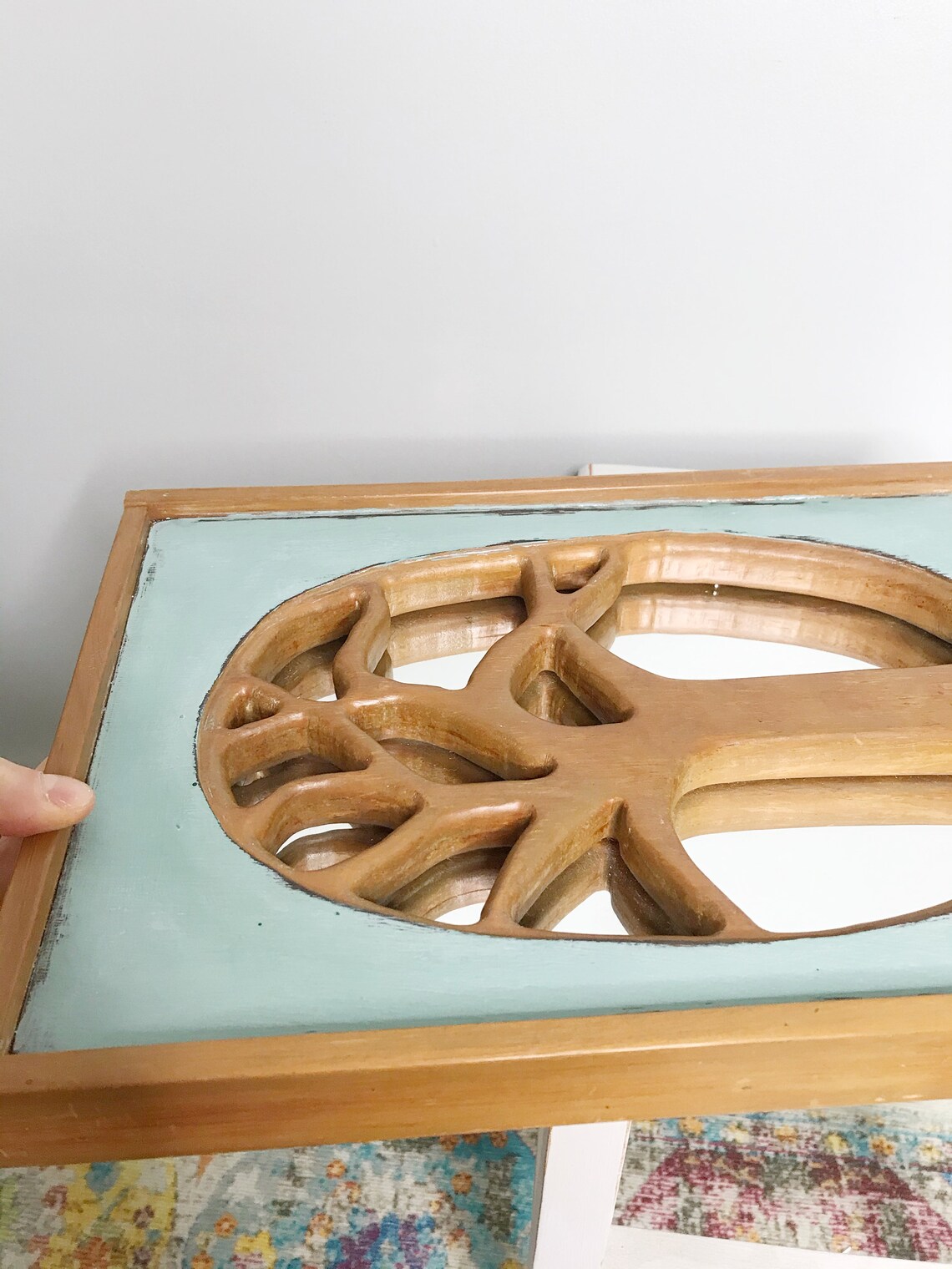 Wooden Tree Mirror Hand Painted and Hand Carved Mirror - Etsy Canada