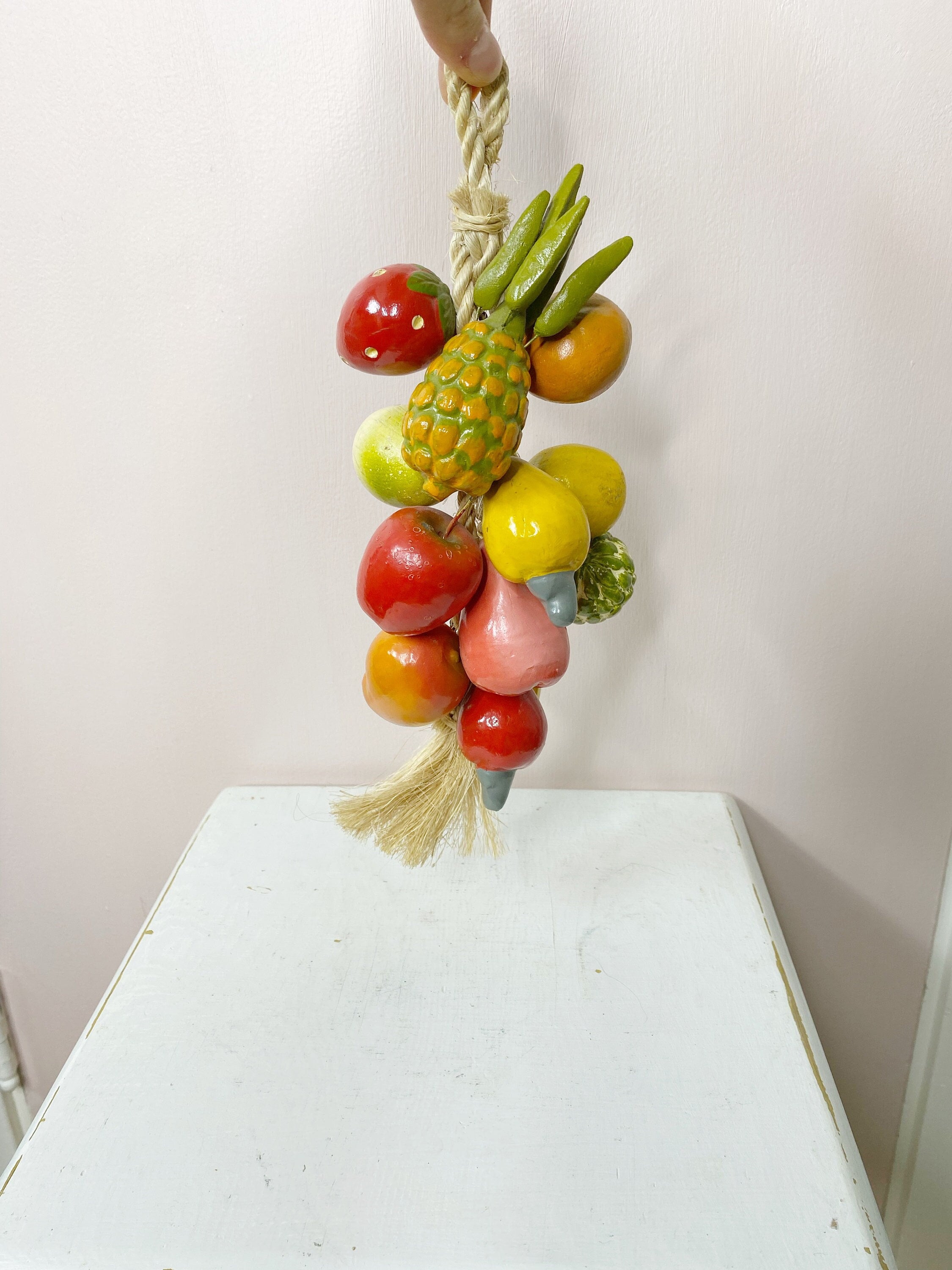 Vintage Ceramic Fruits on a Rope, Hanging Kitchen Decor - Etsy