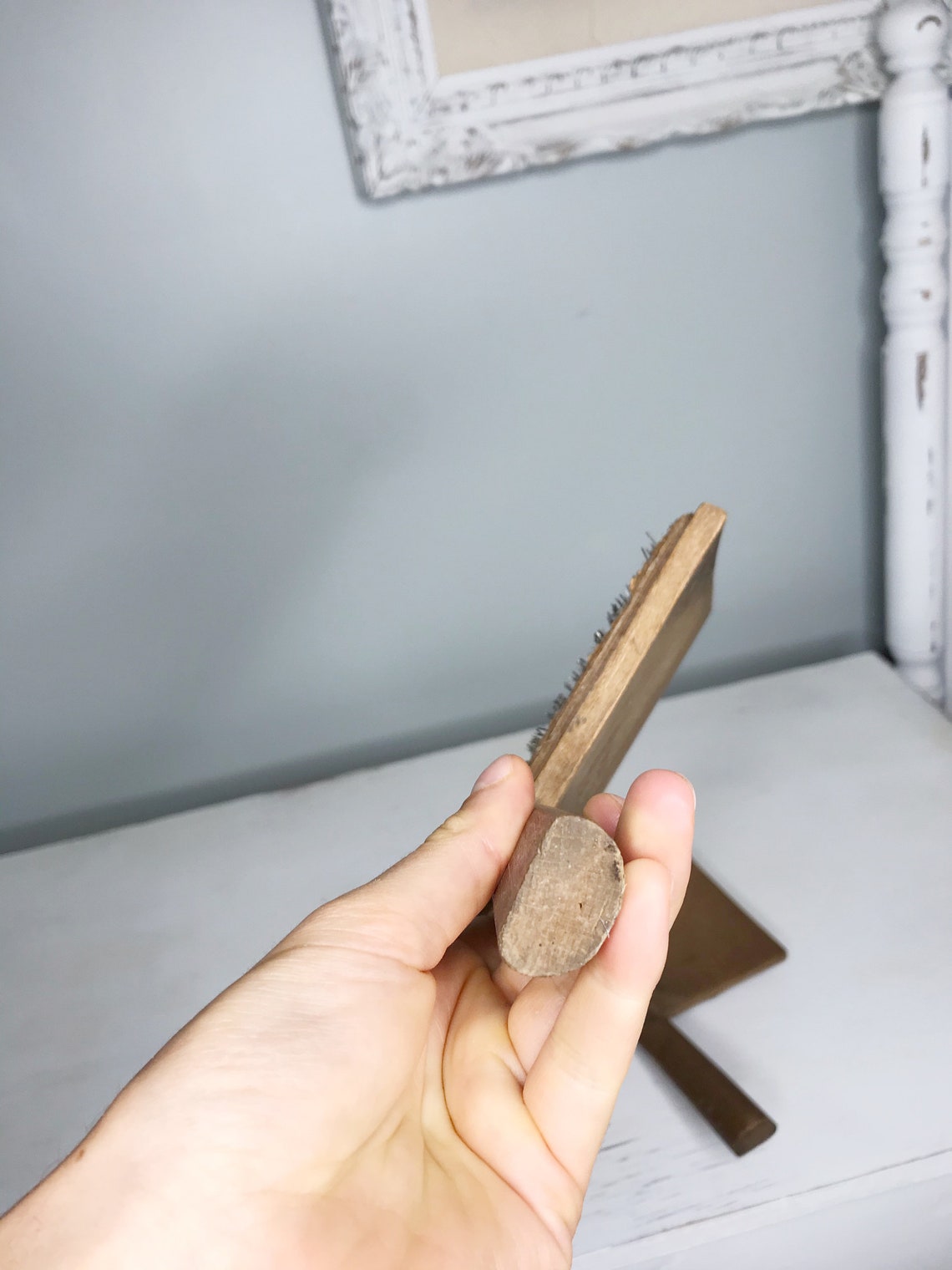 Antique Wool Carding Brushes, Wooden Wool Carders, ''the Old Genuine ...