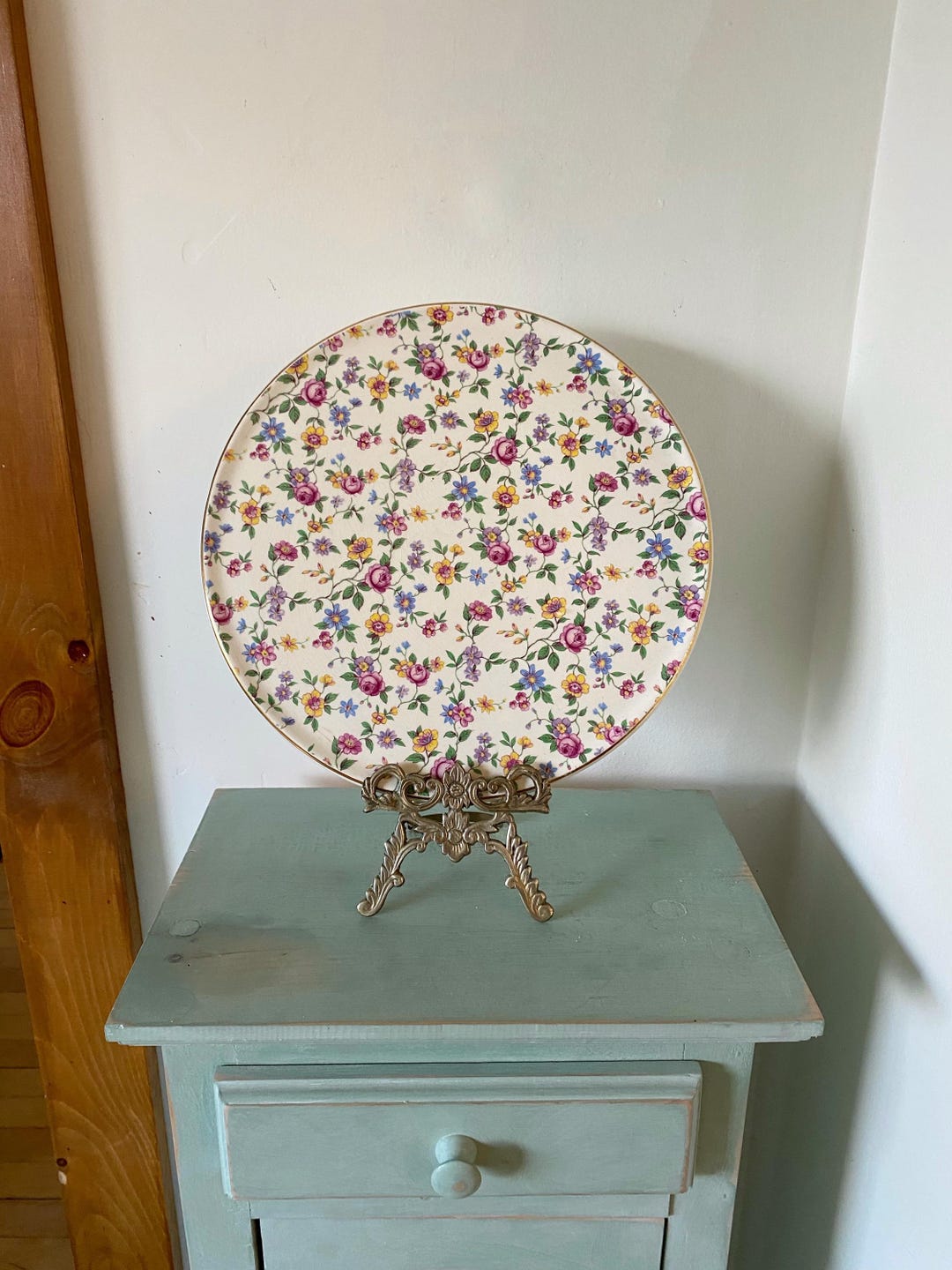 Royal Tudor Floral Cake Plate Made in England - Etsy