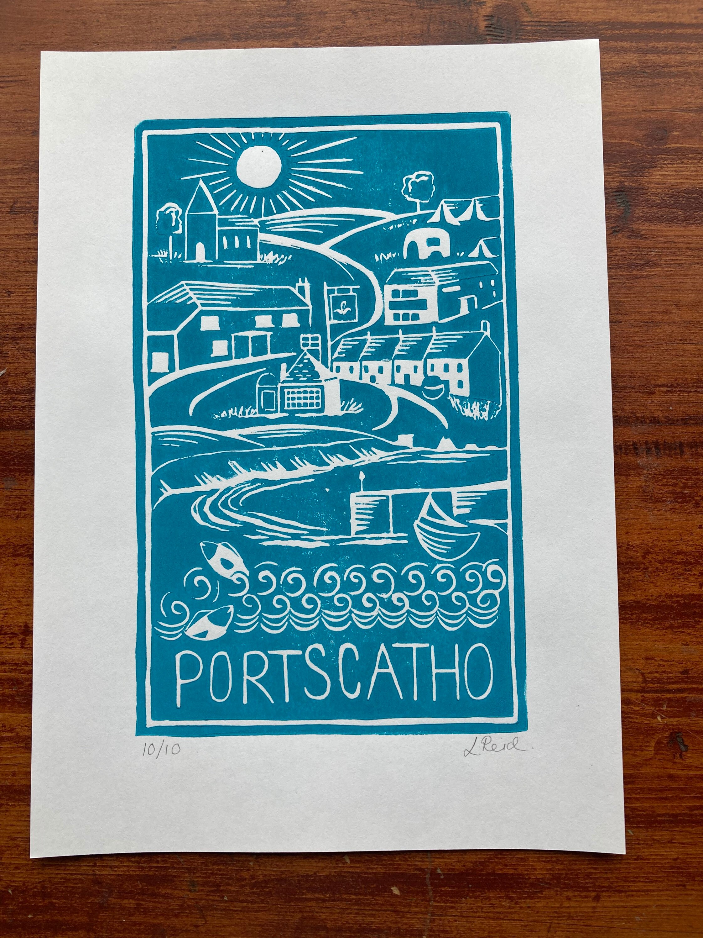 Art & Collectibles Wood & Linocut Prints Prints Original Portscatho ...