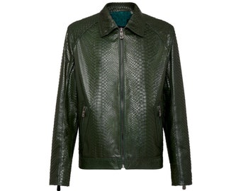 Python Leather Jacket Men Custom Biker Size M 4XL Premium | Etsy