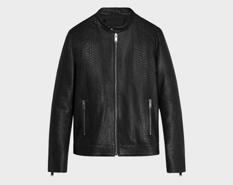 Python Leather Jacket Men Custom Biker Size M 4XL Premium - Etsy