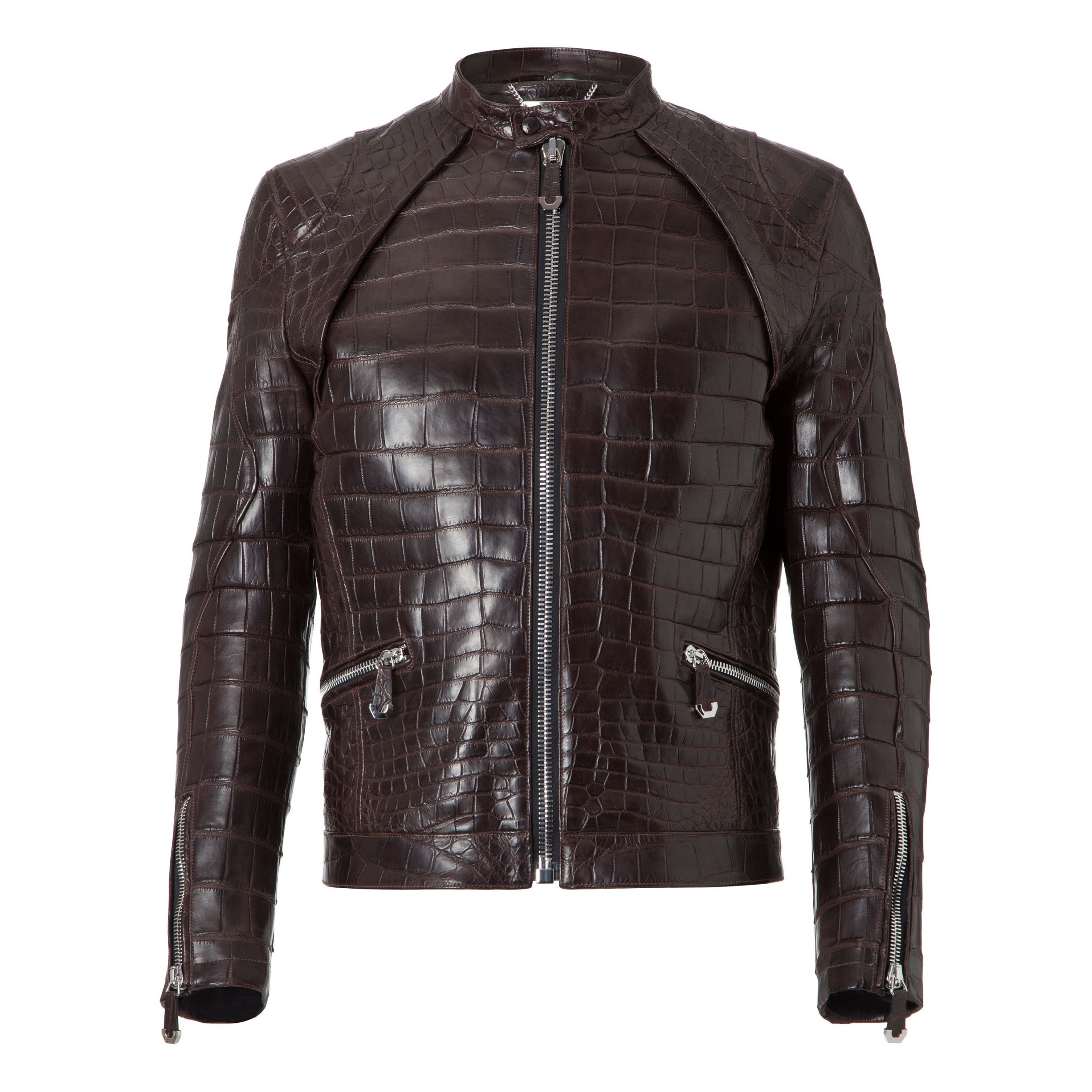 Crocodile Leather Jacket Men Custom Size M / L / XL / 2XL / 3XL Premium ...