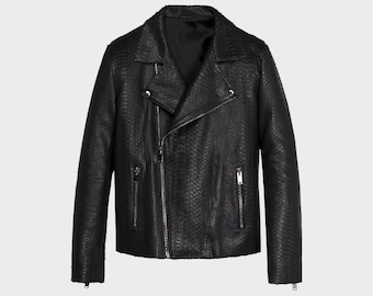 Python Leather Jacket Men Custom Biker Size M 4XL Premium | Etsy