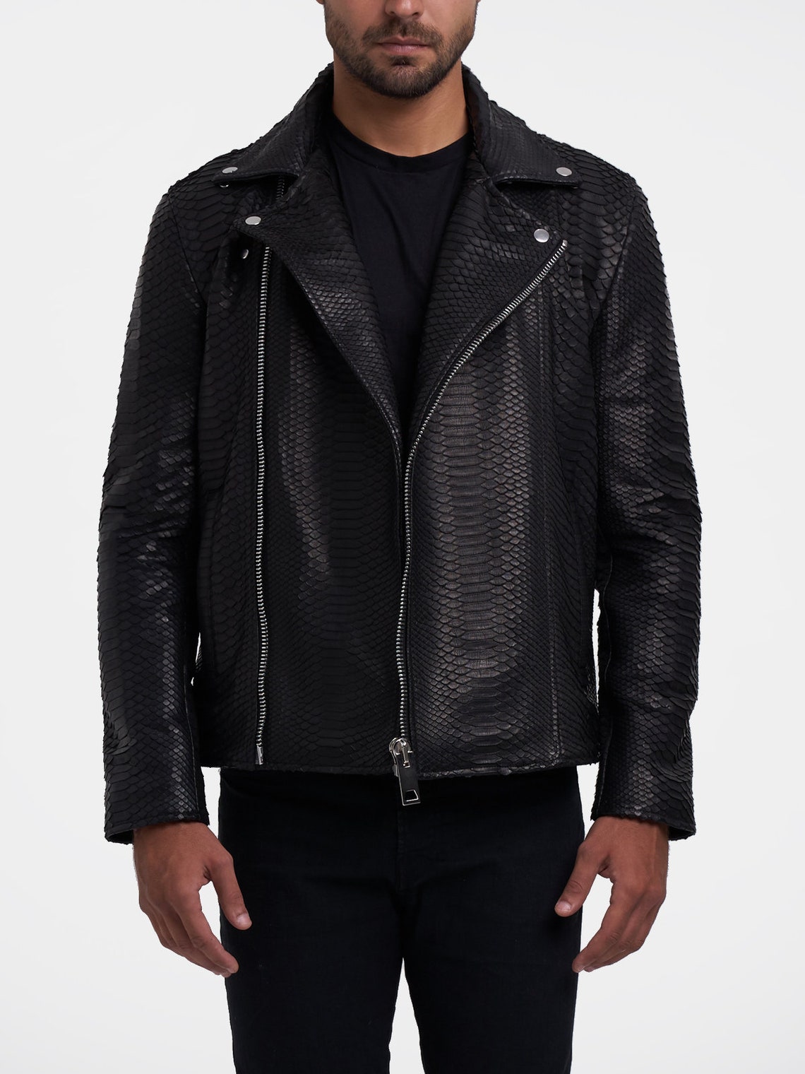 Python Leather Jacket Men Custom Size M L XL 2XL 3XL Premium Quality - Etsy