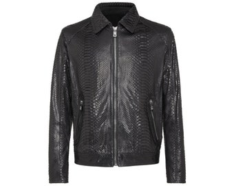 Python Leather Jacket Men Custom Biker Size M 4XL Premium - Etsy