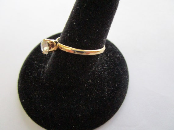 Vintage Costume Poor Mans Engagement Ring - Gem