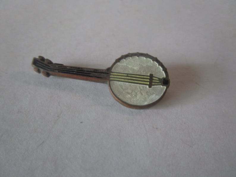 Antique Art Deco Enameled Banjo Brooch - Etsy