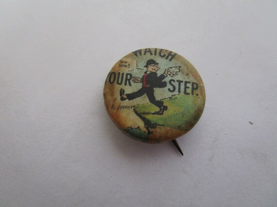 Vintage Cigarette Pinback Pin Tobacco Button by Hal H… - Gem
