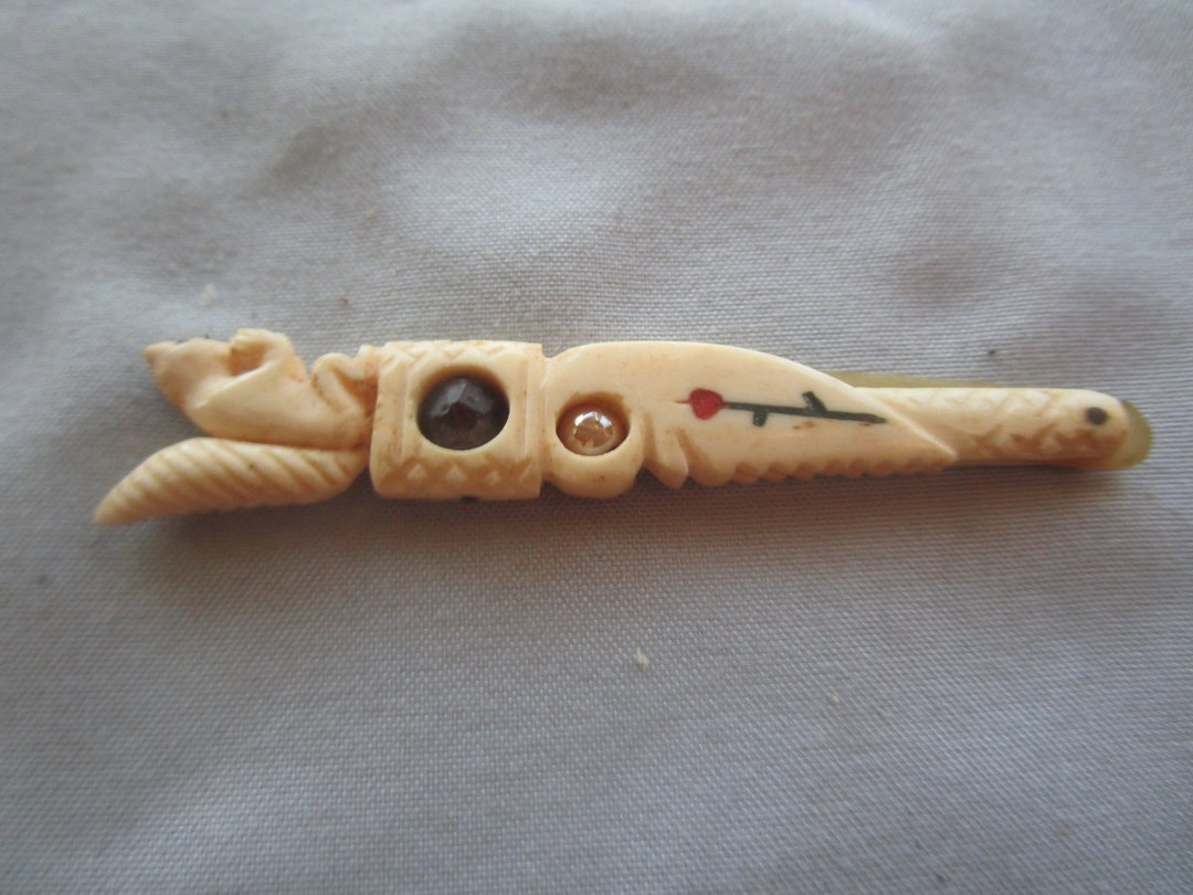 Rare 19th Century Antique Carved Bone & Jeweled Folding Toothpick ...