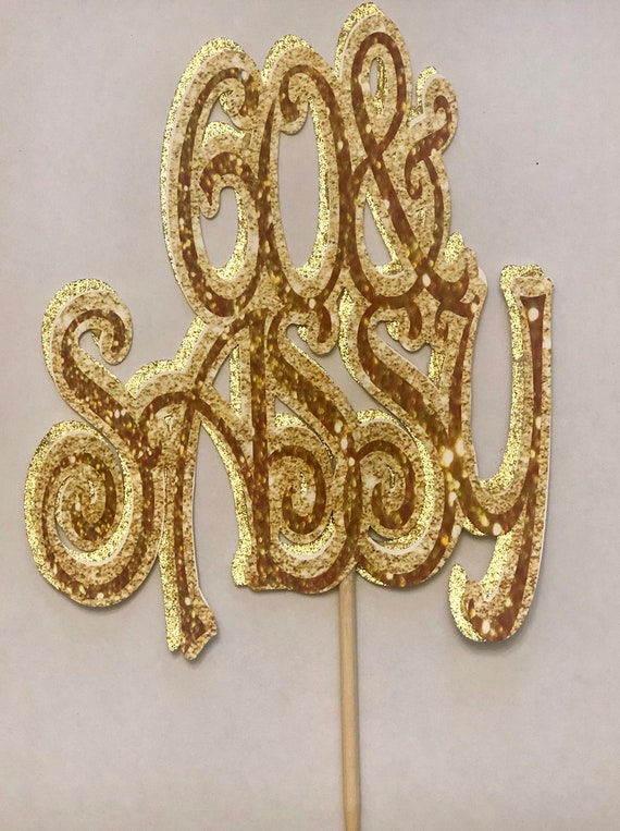 Glitter Cake Topper | Etsy