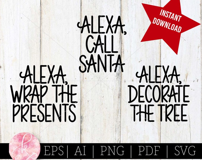 Alexa Ornament SVG Alexa Wrap Presents Alexa Decorate Tree - Etsy