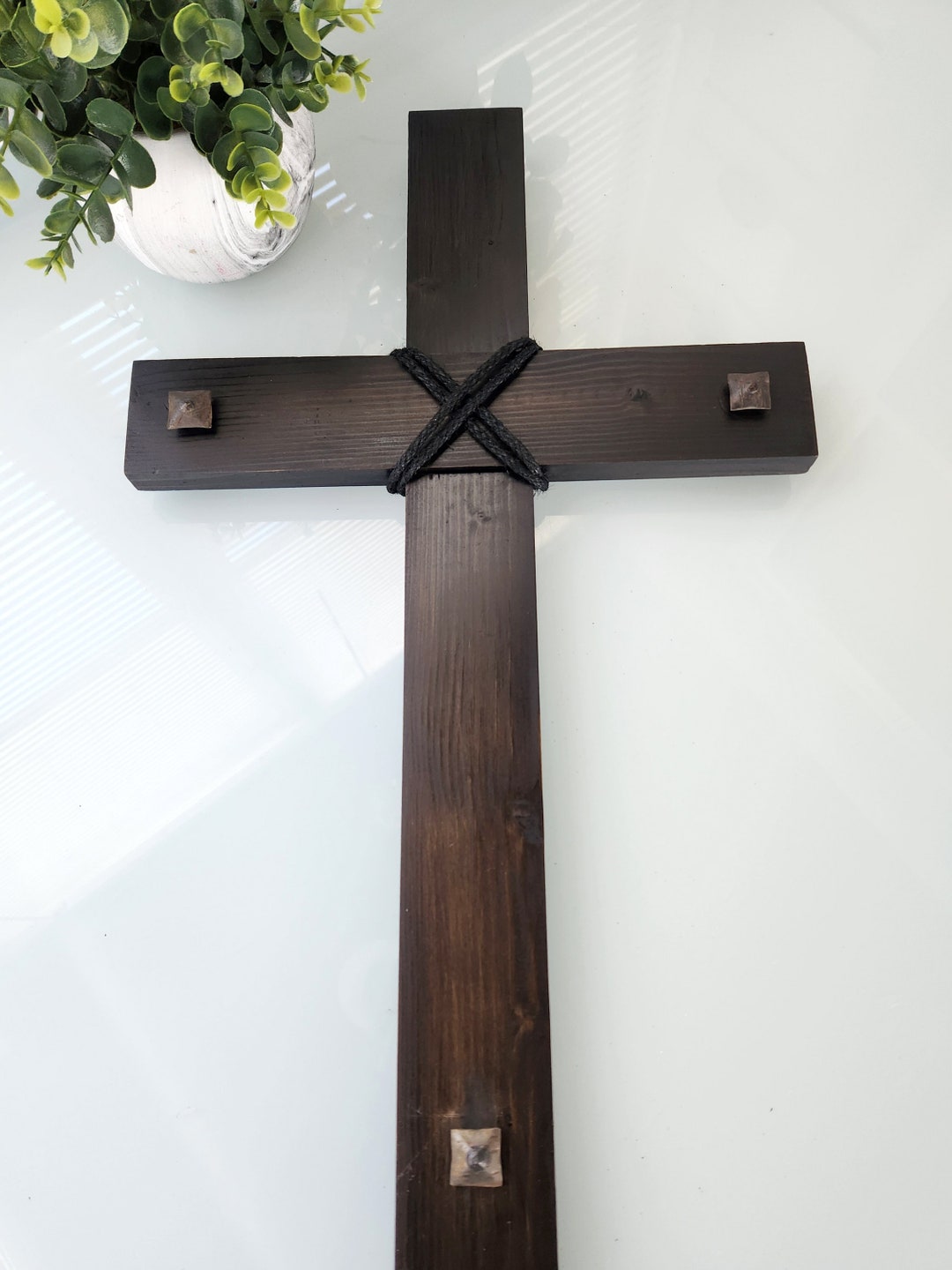 Large Wood Cross W/ Nails, Easter Cross, Church Home Chapel, Baptism ...