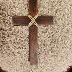 Handmade Wood Cross W/ Twine Rope, Easter Cross, Church Home Chapel ...