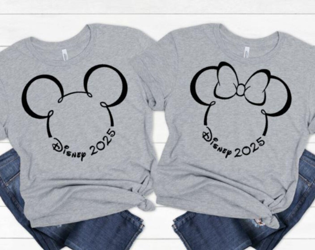 Mickey and Minnie Head Disney 2025 Heat Transfer Decal Htv, Disneyland ...