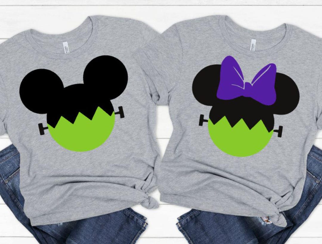Mickey and Minnie Halloween Frankenstein Heat Transfer Vinyl Decals ...