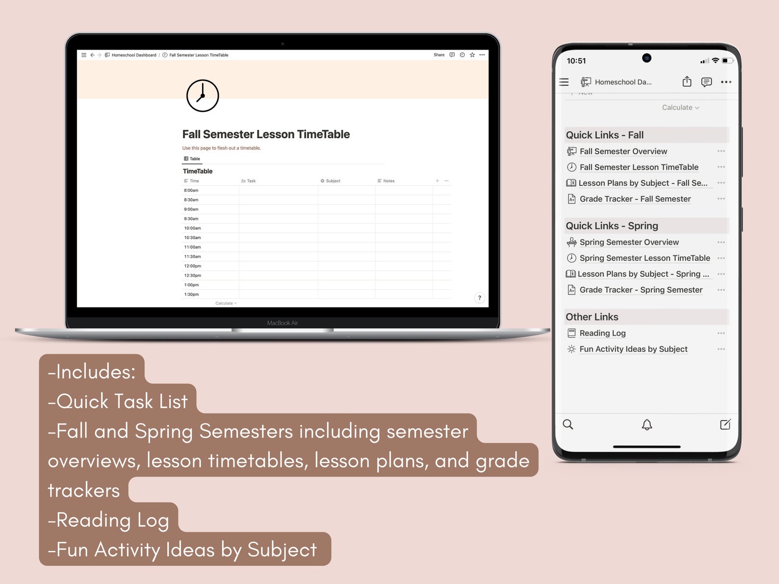 Minimalist Notion Homeschooling Template, Homeschool Planner ...