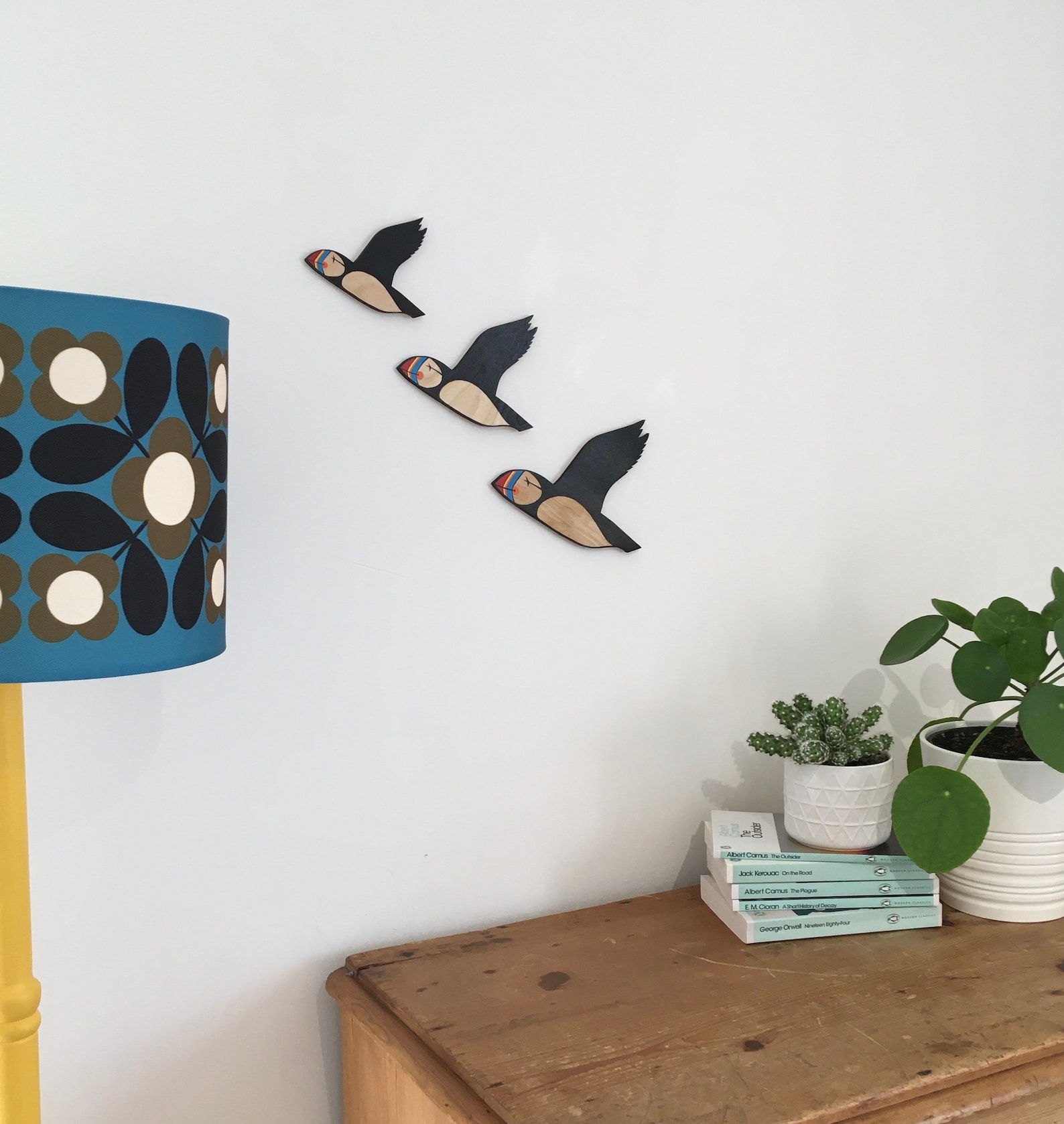 Hand Painted Wooden Flying Puffins - Wall Decor - Etsy