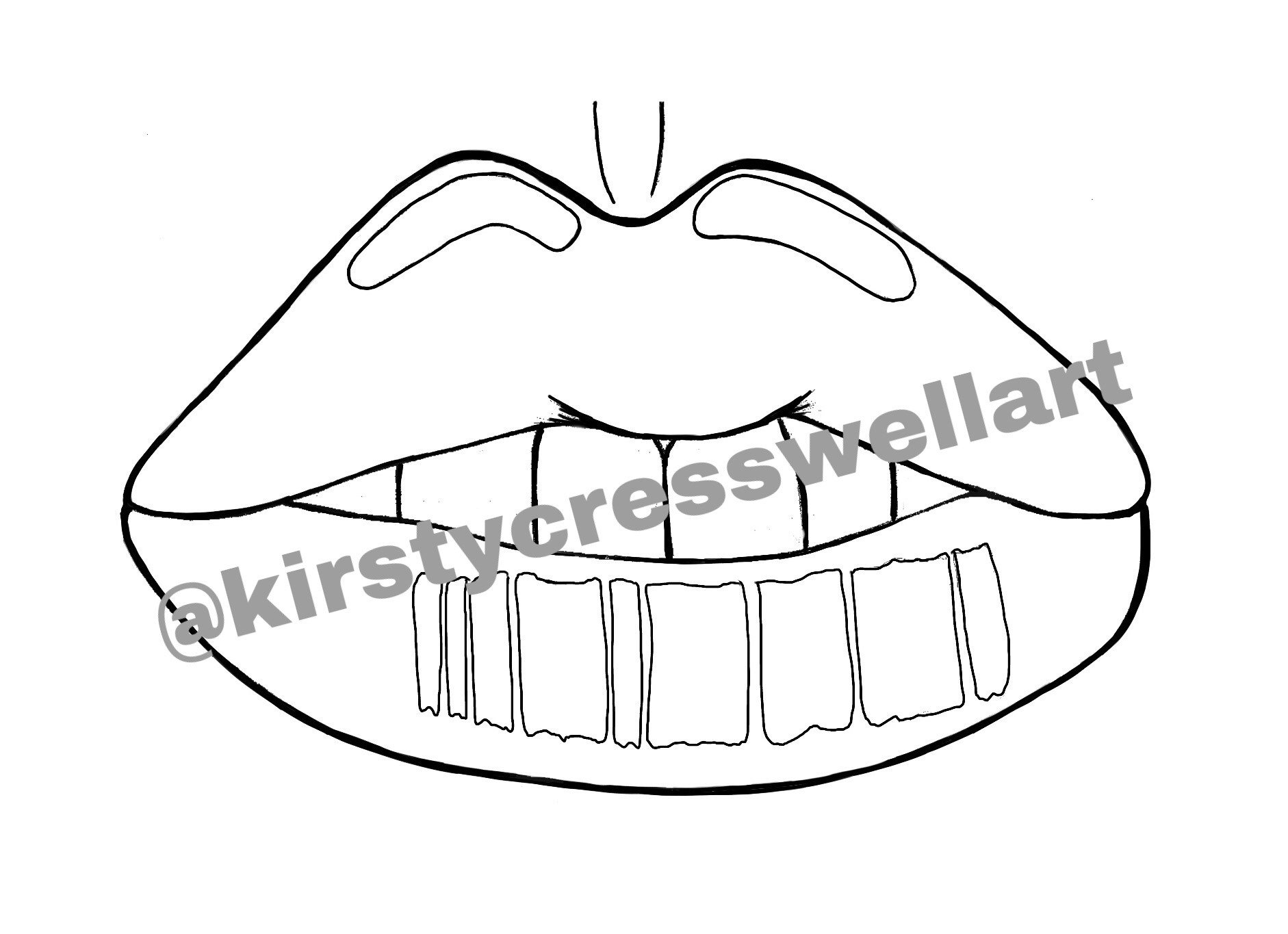 Open Mouth Coloring Page