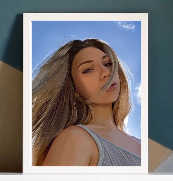 Custom Digital Portrait Drawing Print Digital Download | Etsy