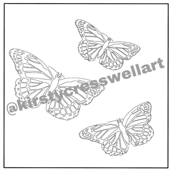 Digital Butterfly Colouring Page Instant Download Printable | Etsy