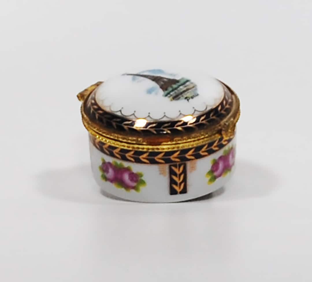 Porcelain Eiffel Tower Pill Box - Etsy