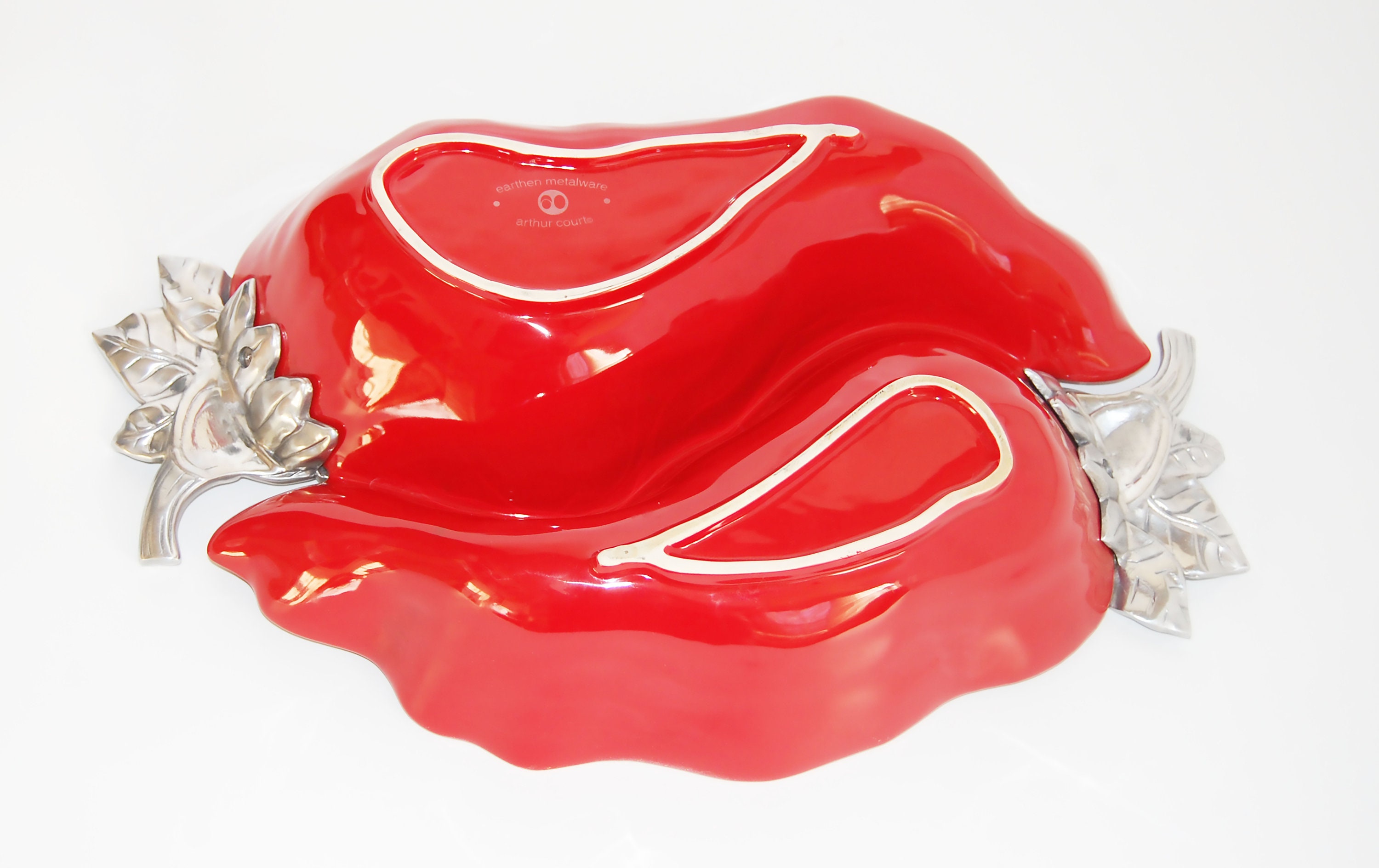 Arthur Court Earthen Metalware Red Chile Divided Serving Bowl - Etsy