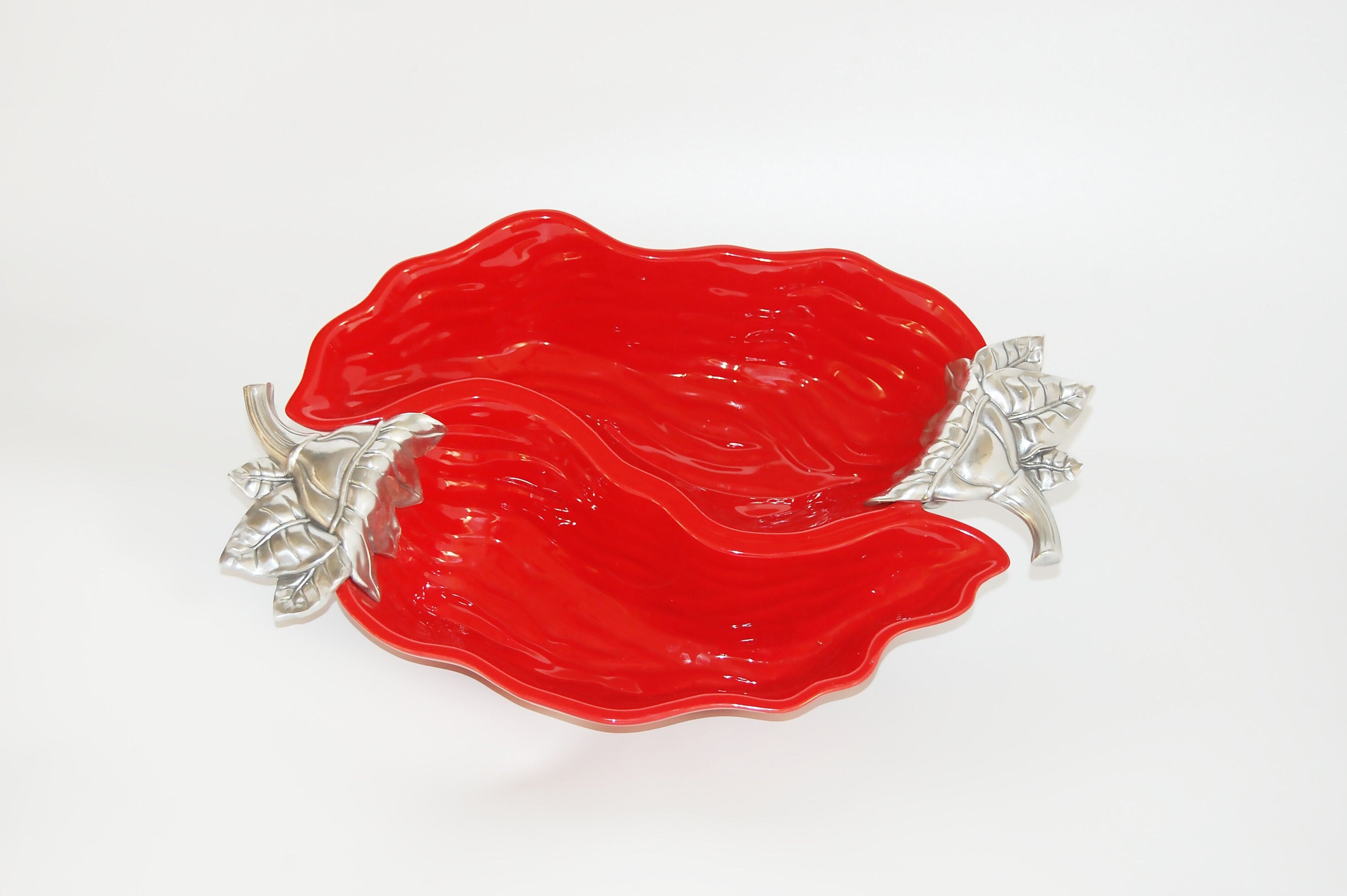 Arthur Court Earthen Metalware Red Chile Divided Serving Bowl - Etsy