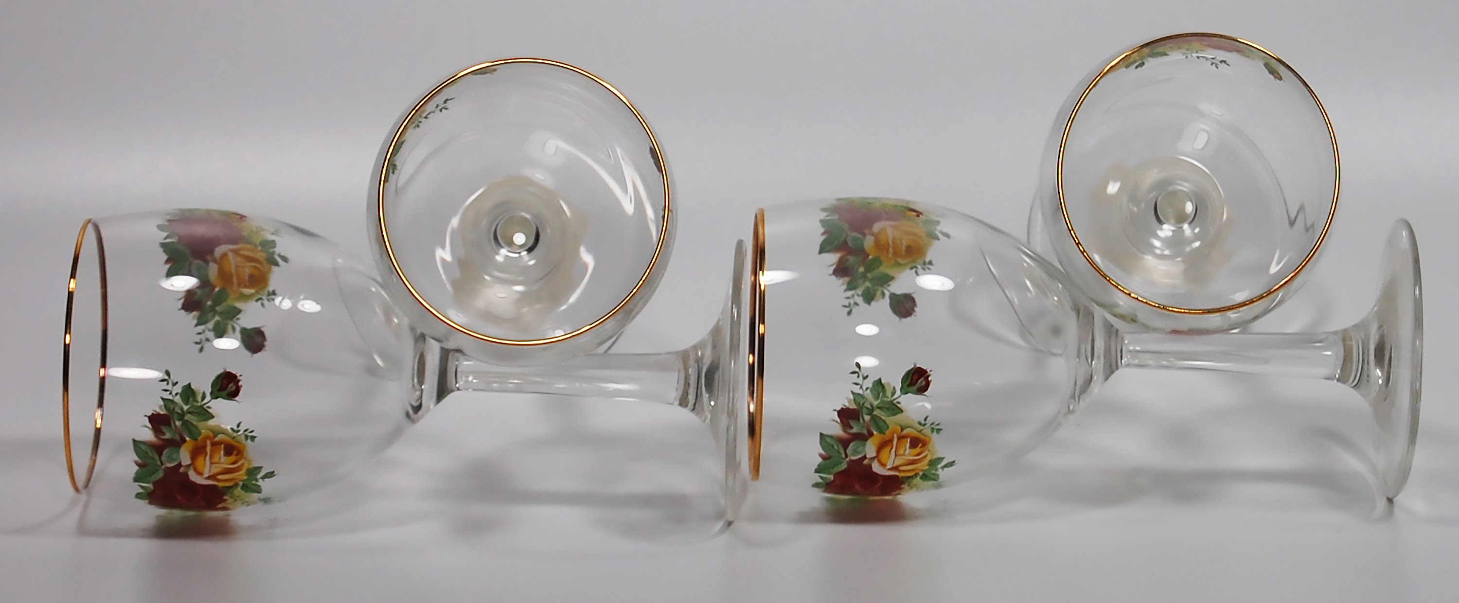 Royal Doulton Gold Rimmed Country Rose Wine Glasses Set of 4 - Etsy