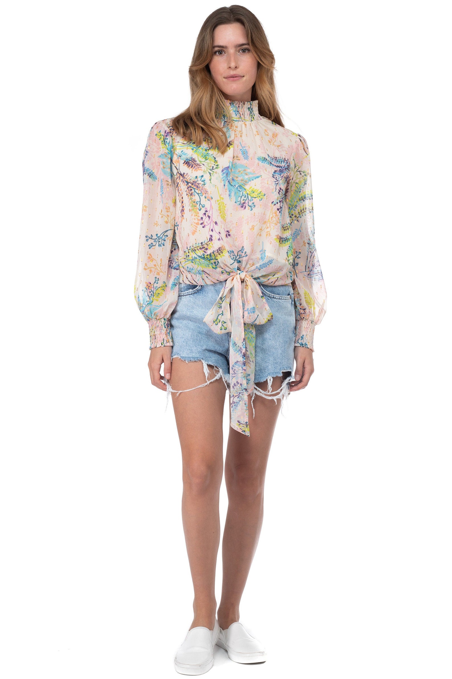 Printed Long Sleeved Turtle Neck Blouse - Etsy