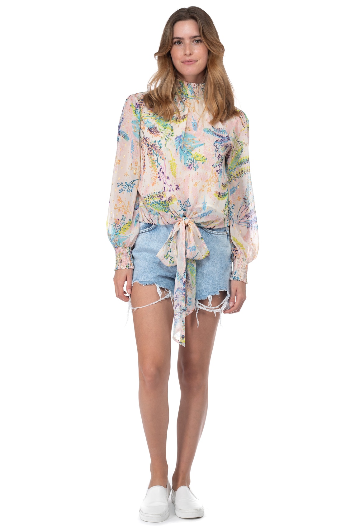 Printed Long Sleeved Turtle Neck Blouse - Etsy