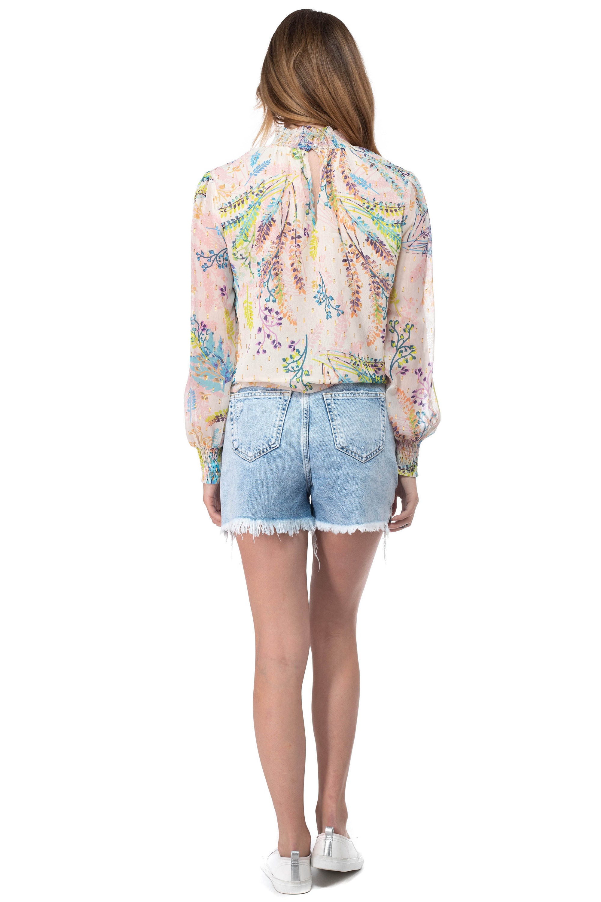 Printed Long Sleeved Turtle Neck Blouse - Etsy